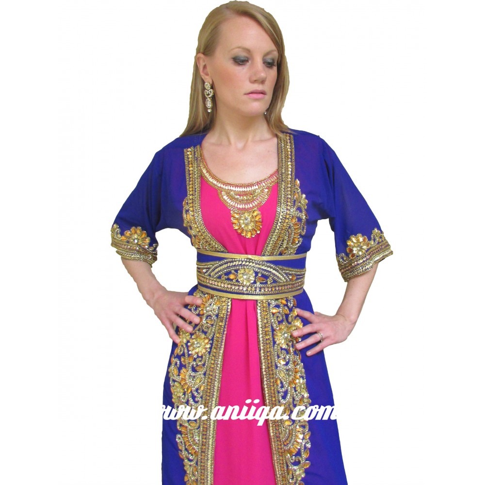 Caftan Dubai, robe orientale, robe arabe paris , robe de soirée arabe