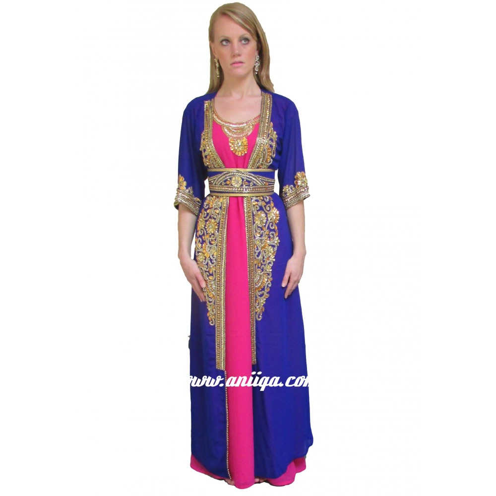Caftan Dubai, robe orientale, robe arabe paris , robe de soirée arabe