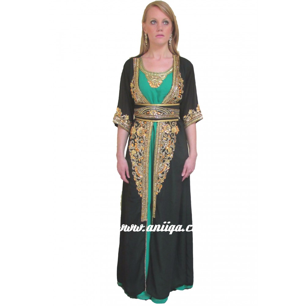 Caftan Dubai, robe orientale, robe arabe, robe de soirée orientale