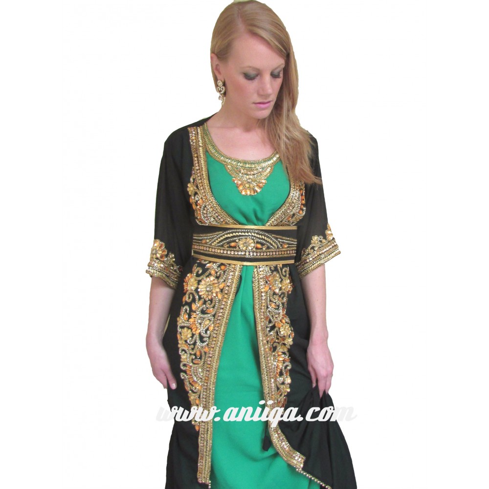 Caftan Dubai, robe orientale, robe arabe, robe de soirée orientale