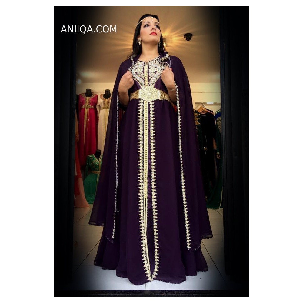 caftan et robe marocaine 2018 avec cape.caftan marocain pas cher paris