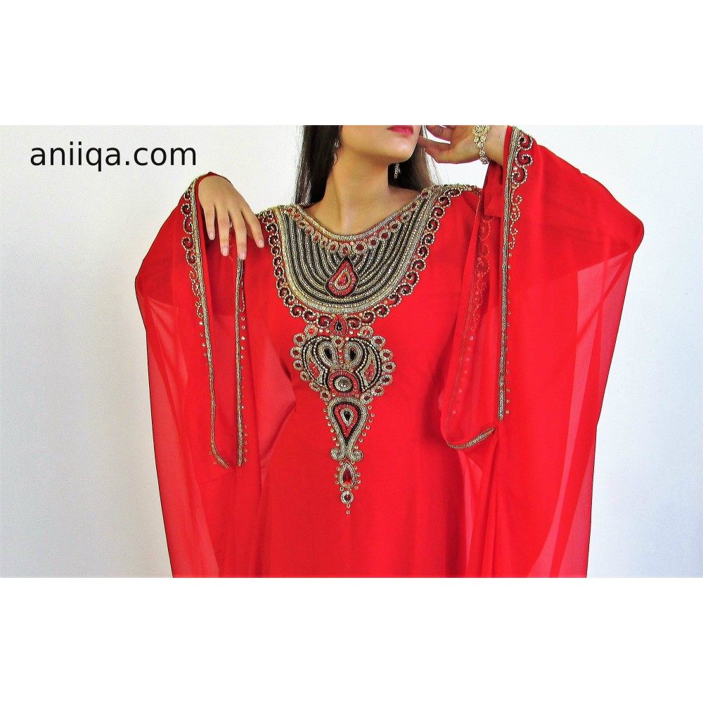 robe dubai rouge de luxe
