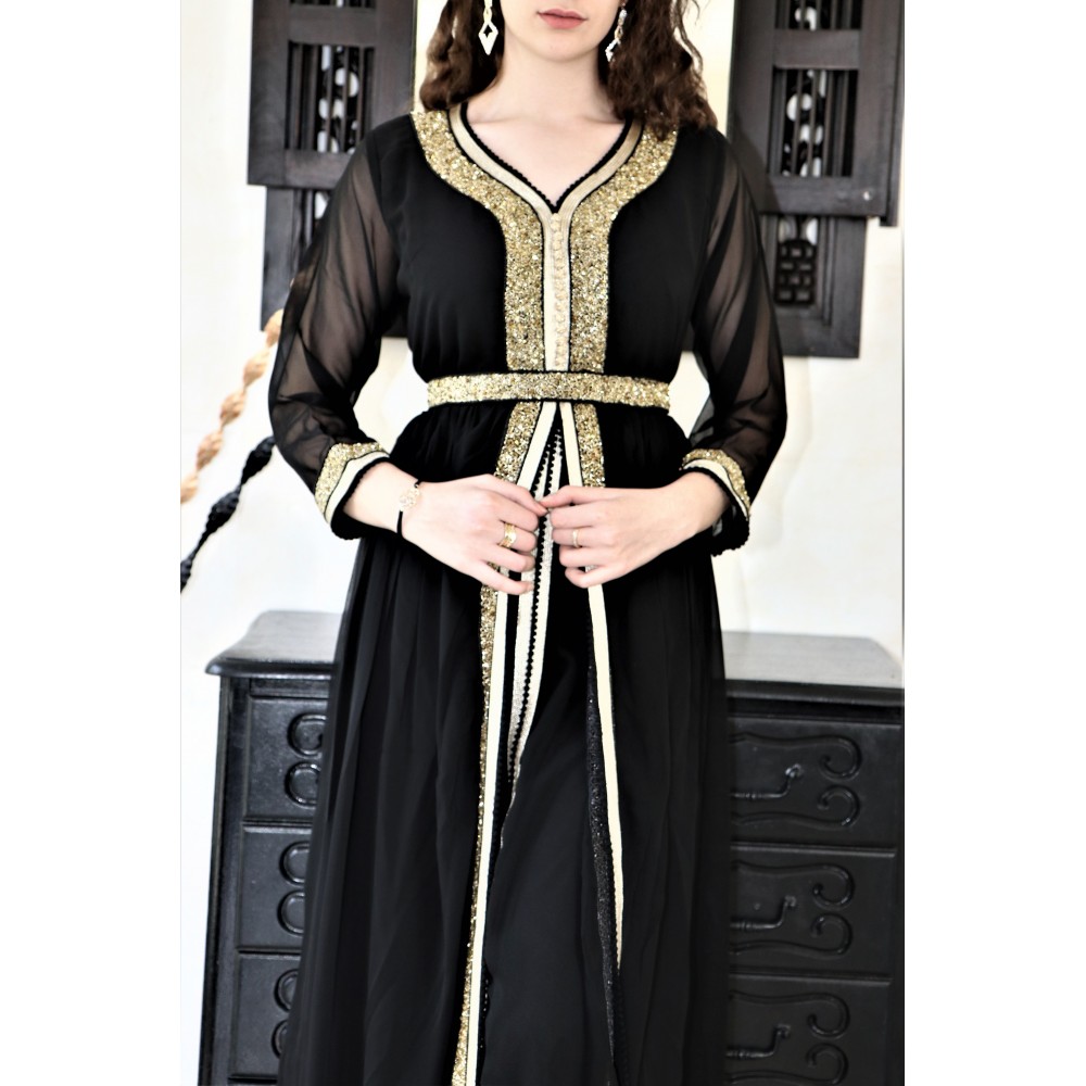 caftan en ligne, caftan pas cher, caftan moderne, caftan moderne noir