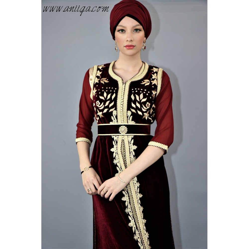 caftan velour 2019, vente de caftan simple et moderne en ligne , paris