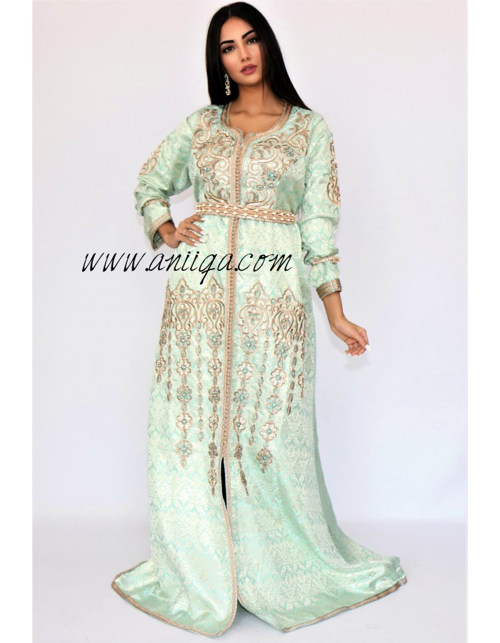 caftan marocain moderne, caftan en ligne, caftan moderne perlé ,caftan